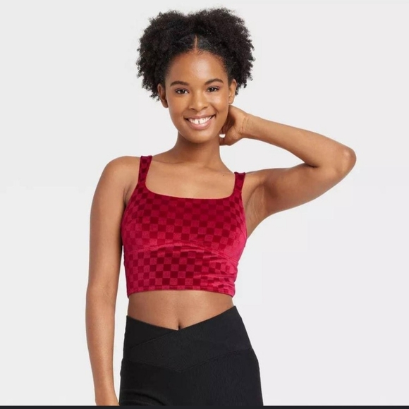 Colsie | Tops | Colsie Red Checkered Velvet Brami Top Multiple Sizes ...